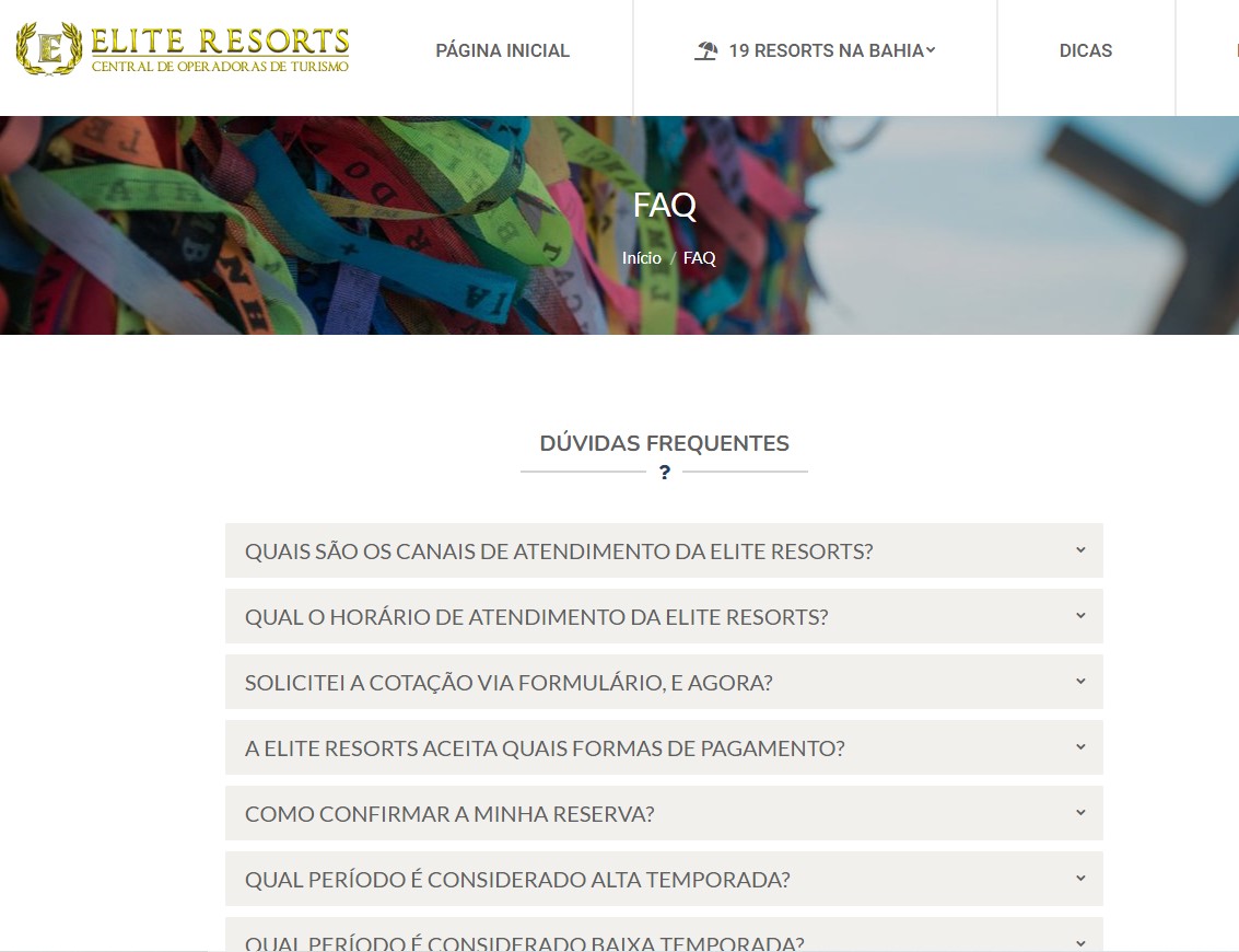 FAQ - Resorts na Bahia